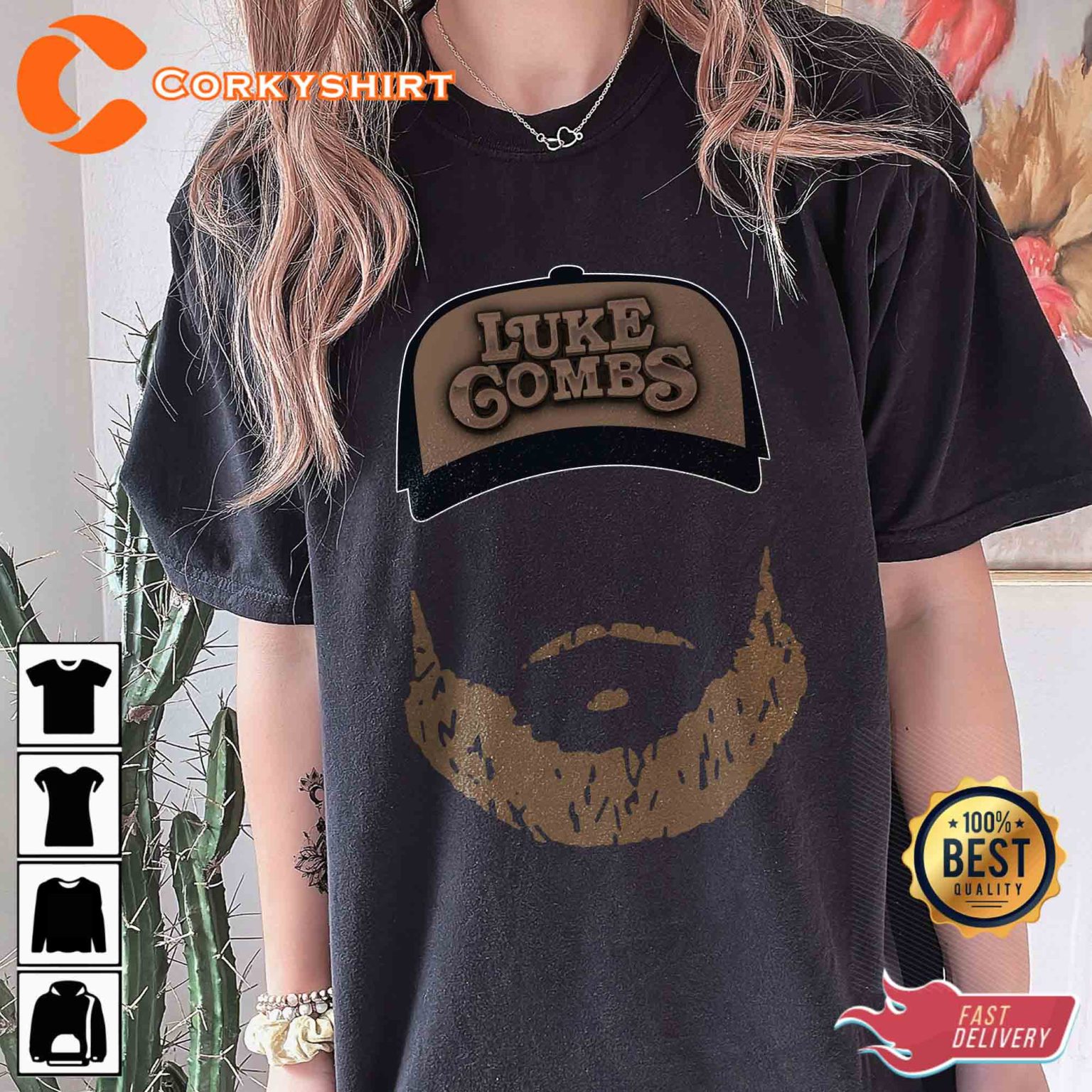 Luke Combs 2023 World Tour 2 Side Designed T-Shirt - Corkyshirt