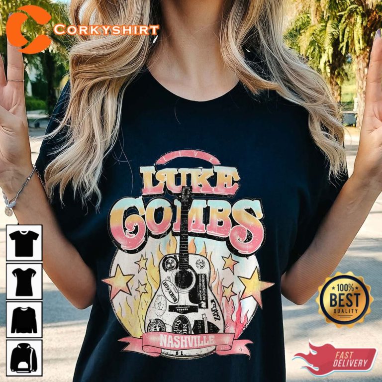 Luke Combs 2023 World Tour 2 Side Designed T-Shirt - Corkyshirt