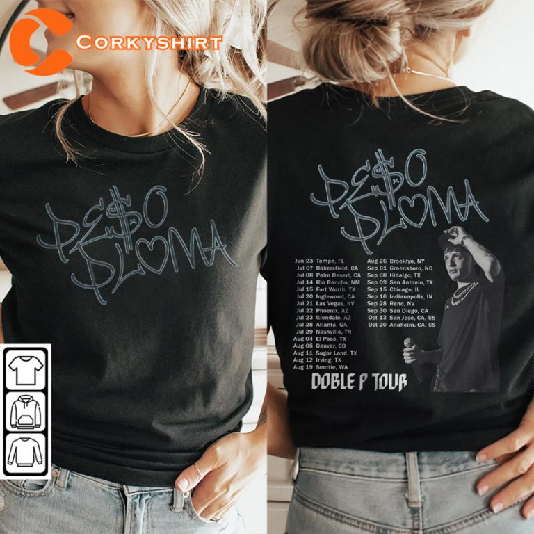 Peso Pluma Doble P Tour 2023 Music Concert T-shirt - Corkyshirt