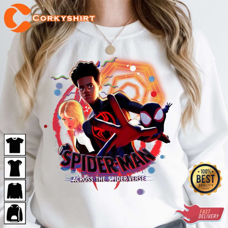 Spider-Man Across the Spider-Verse Miles Gwen Punk Peter Spidey Shirt ...