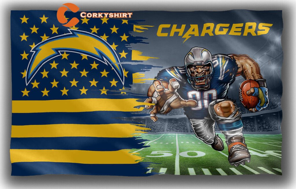Los Angeles Chargers Football Team Mascot Flag 3x5 Banner