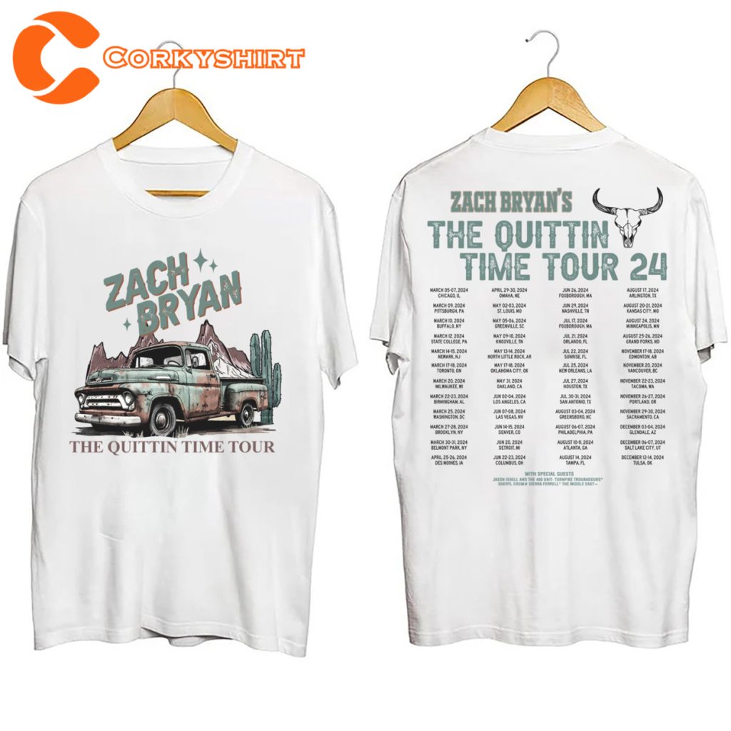 Zach Bryan Merch 2024 The Quittin Time Tour