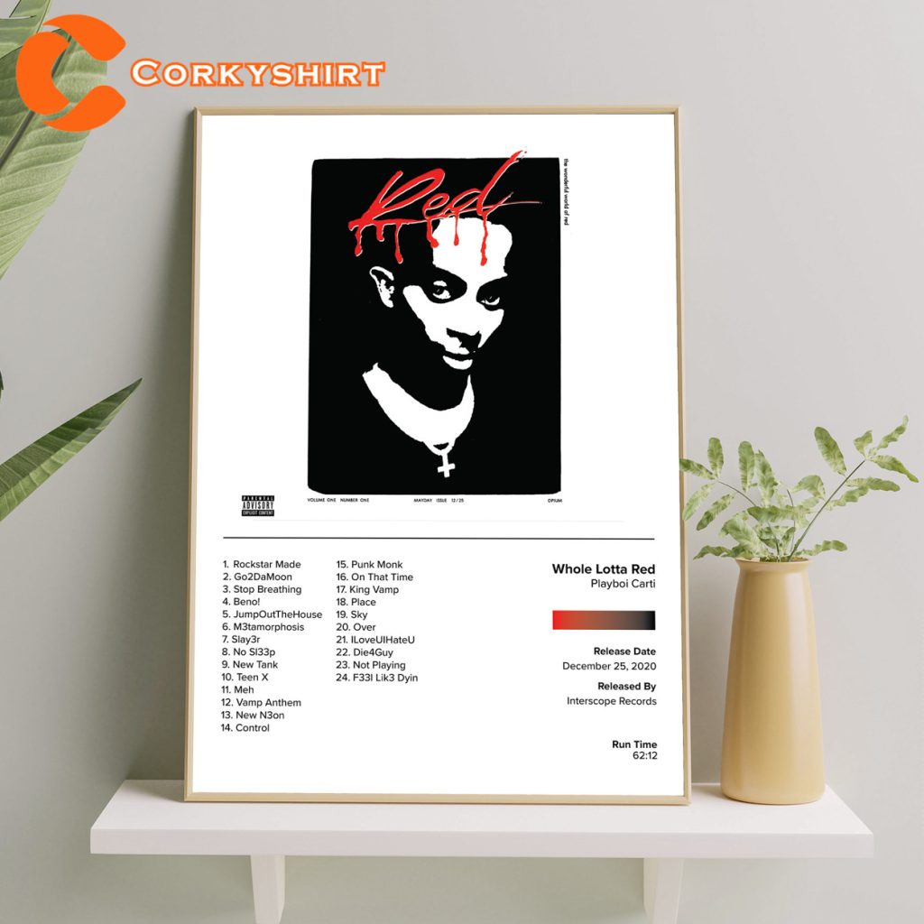 Playboi Carti Whole Lotta Red Album Cover Poster Playboi Carti Whole Lotta Red Album Cover Poster